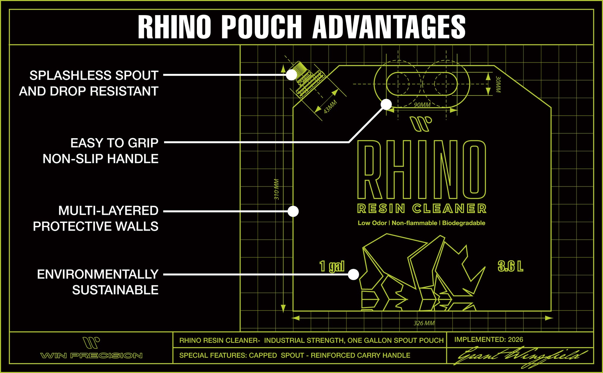 RHINO RESIN CLEANER 1 GAL – WIN PRECISION INC.